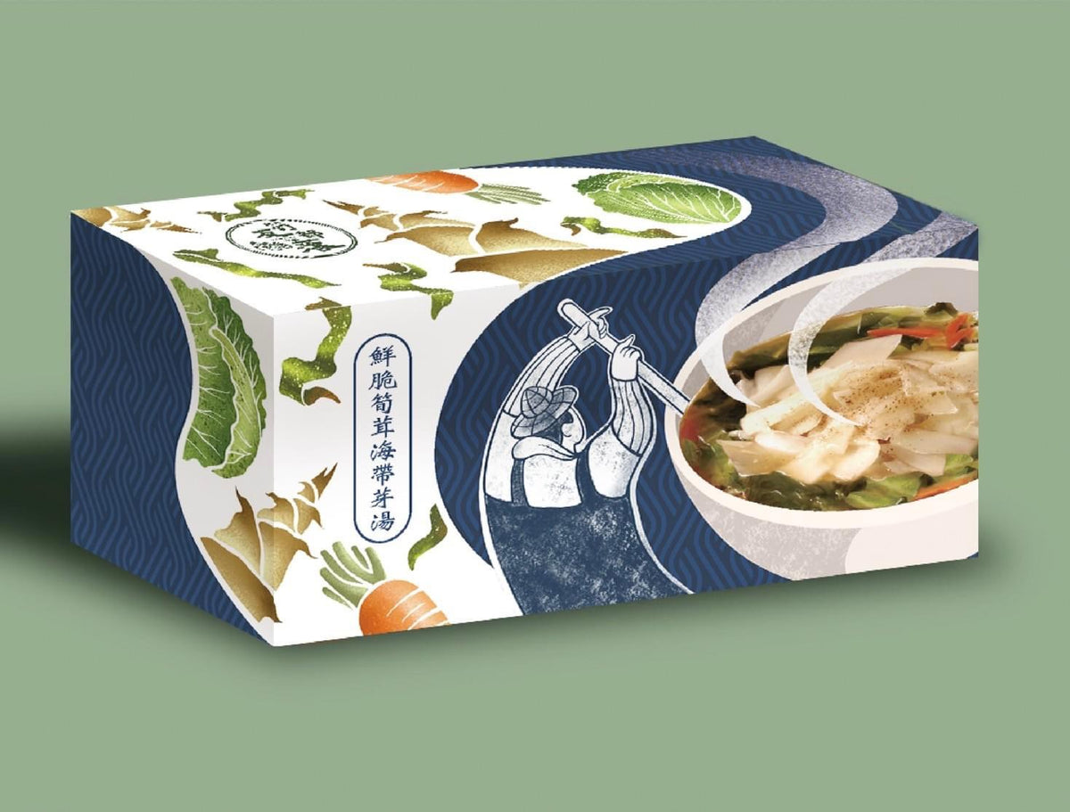 Instant Wakame Soup w/shredded bamboo shoots 8pk/box【筍友部落】鮮脆筍茸海帶芽湯8包/盒 ...